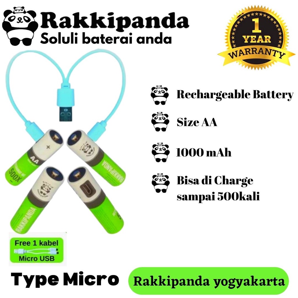 Jual Baterai Batrai Batre Battery Rakkipanda micro usb rechargers usb ...