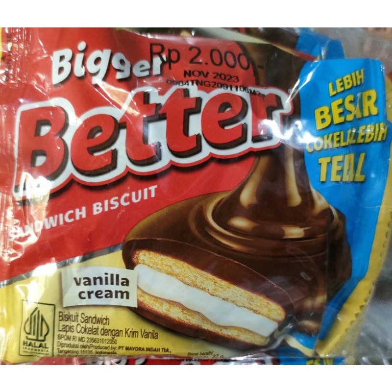 Jual Better sandwich biskuit (coklat dan karamel) 1pak isi 10sachet ...