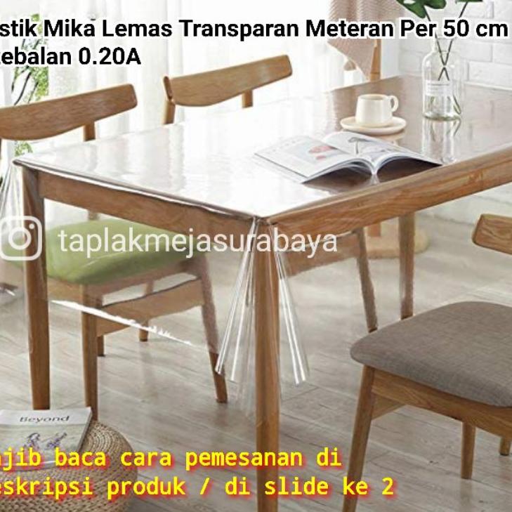 Jual Di⚡kon !! Per 50 cm Taplak Meja Plastik Mika Bening Transparan Meteran Per 50 cm Tebal 0 ...