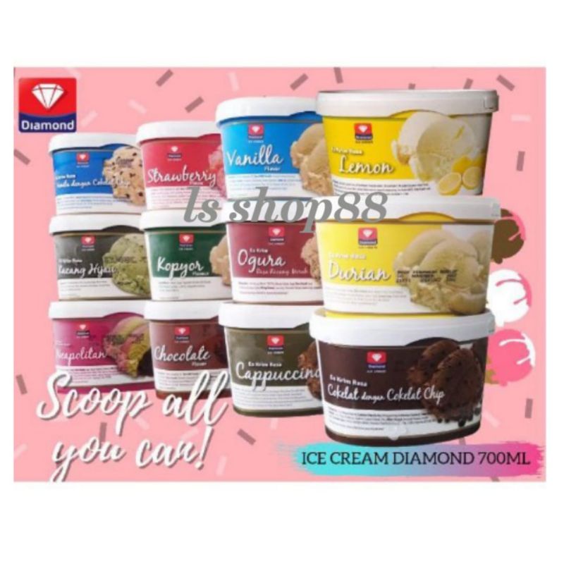 Jual Es Cream DIAMOND 700ML ( Khusus Pengiriman GOJEK / GRAB EXPRESS ...