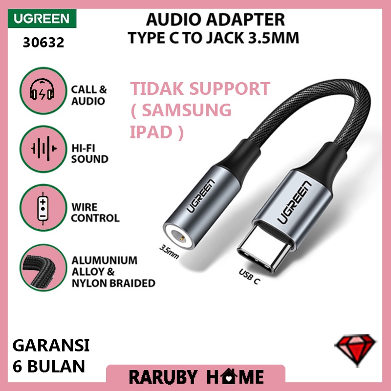 Jual UGREEN Converter Audio Aux USB C To Jack 3.5MM Kabel Sambungan Adapter Headphone Headset ...
