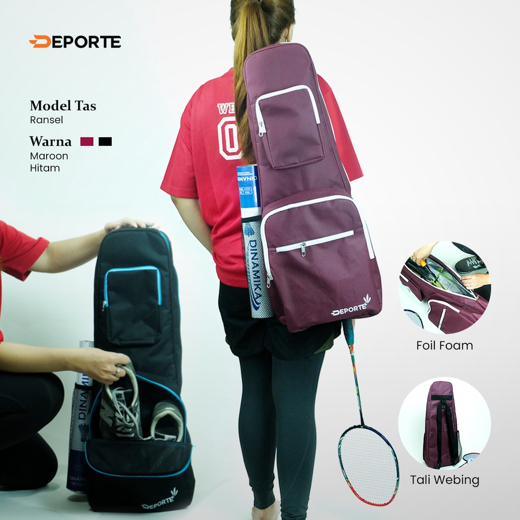 Jual Deporte Tas Bulutangkis Ransel Raket 4 - 8 Raket Multifungsi Bahan ...