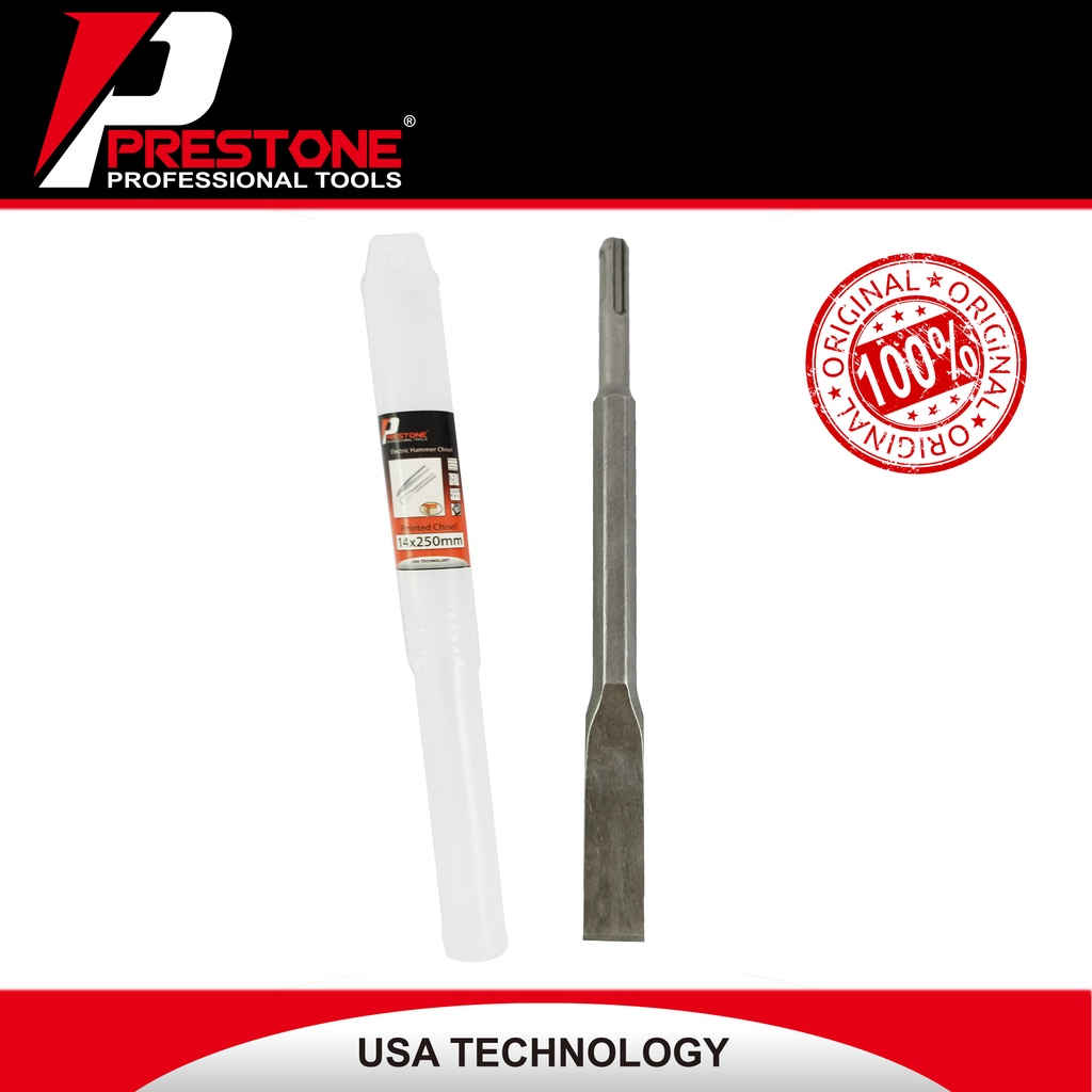 Jual MATA BOR BOBOK BETON DINDING TEMBOK SDS PLUS FLAT PRESTONE 250MM X 14MM / MATA BOR PAHAT ...