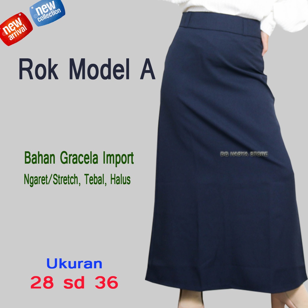 Jual Rok A-Line Panjang Hitam Bahan Wol Karet Model Kerja Formal Kantor / Rok Bentuk A Jumbo ...