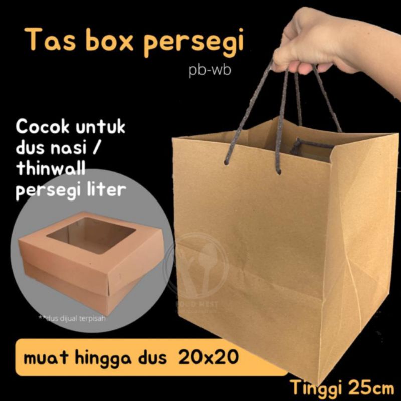 Jual PAPER BAG DUS NASI PAPER BAG DUS 20X20 GOODIE BAG TAS KERTAS ...