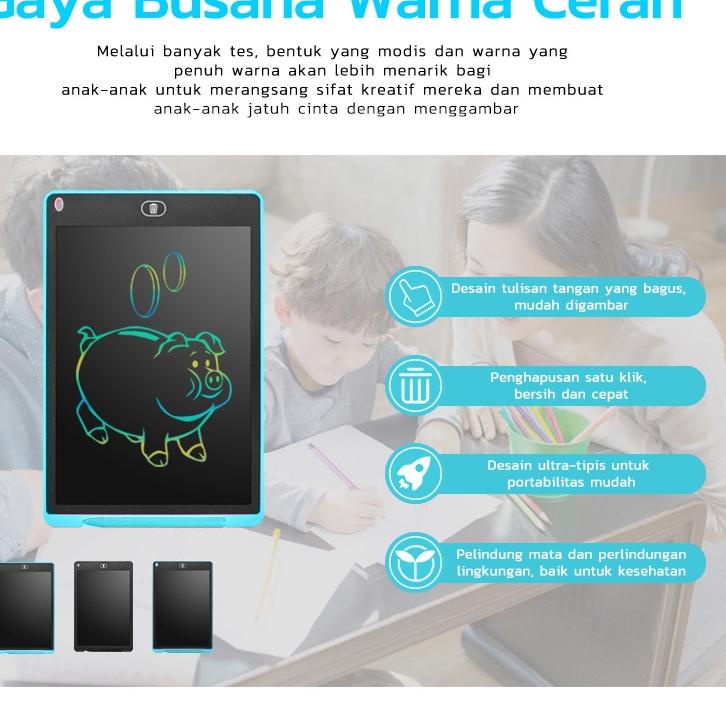 Jual Stok Baru BASIKE LCD Drawing Tablet 12" Keyboard Papan Tulis Board ...