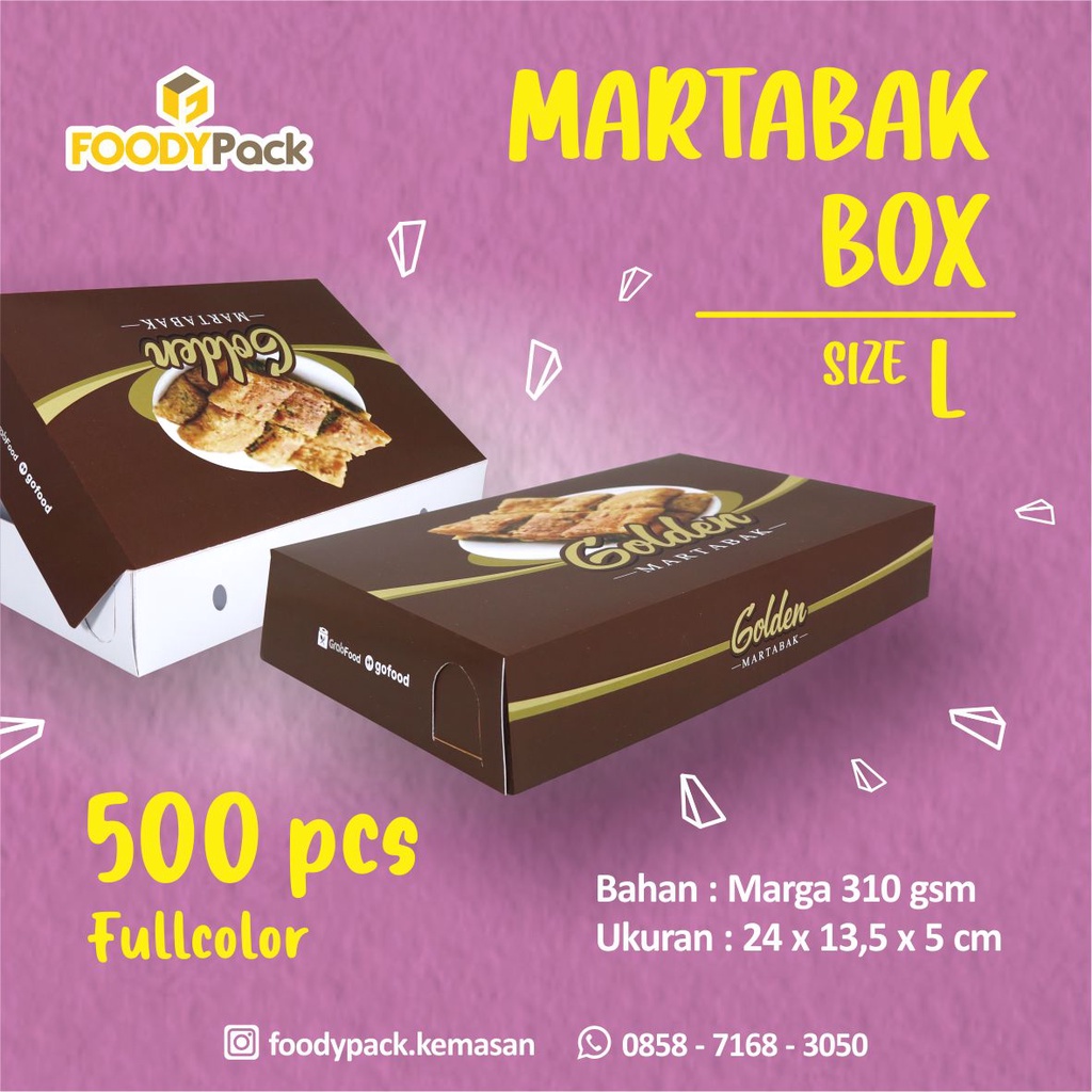 Jual [Custom Martabak box marga-L Fullcolor] Dus Makanan | Kemasan ...