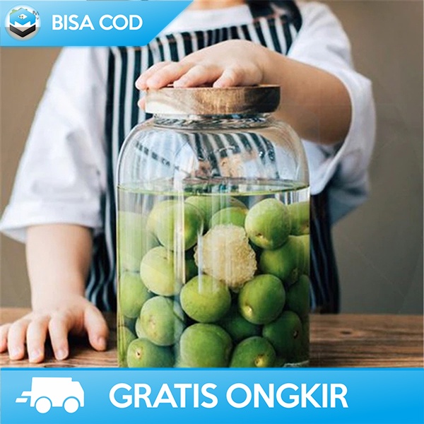 Jual STORAGE JAR KACA 1250ML TOPLES MAKANAN DESAIN MINIMALIS KEDAP ...