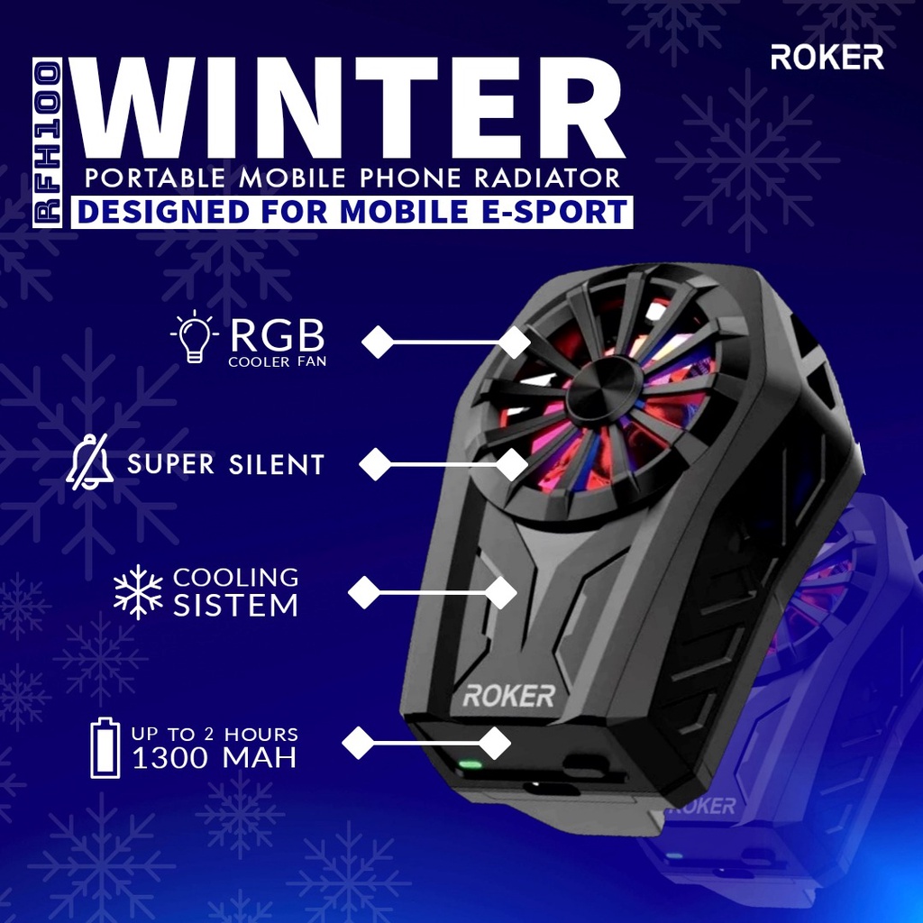 Jual Roker Winter/RFH100 Fancooler Pendingin Hp Radiator Gaming Cooler ...