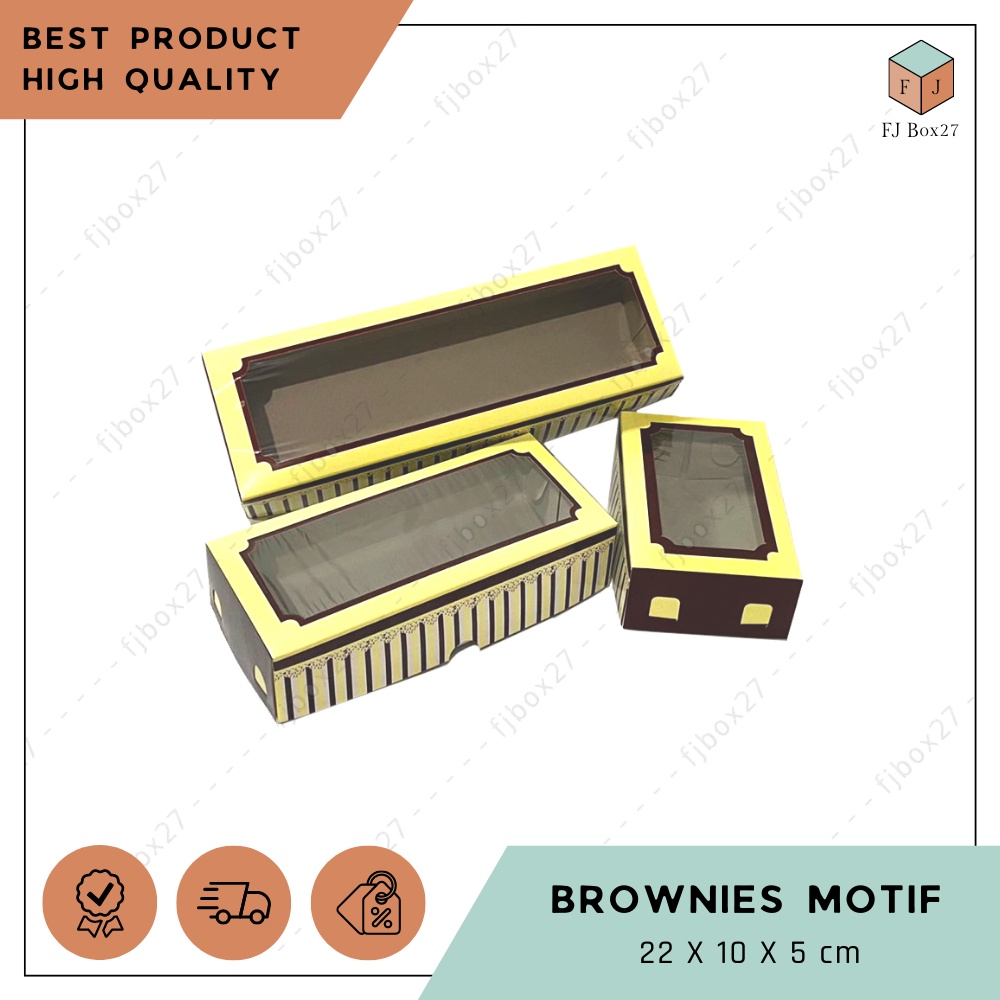 Jual (10 pcs) BOX BROWNIES MOTIF DUPLEK 22X10X5 CM / DUS PISANG MOLEN ...