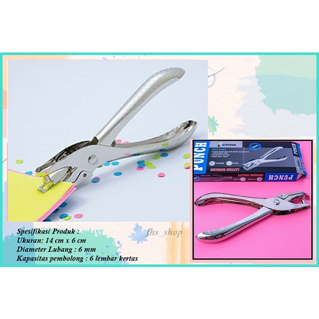 Jual Alat Pembolong Kertas Satu Lubang Pembolong Binder One Hole Punch ...