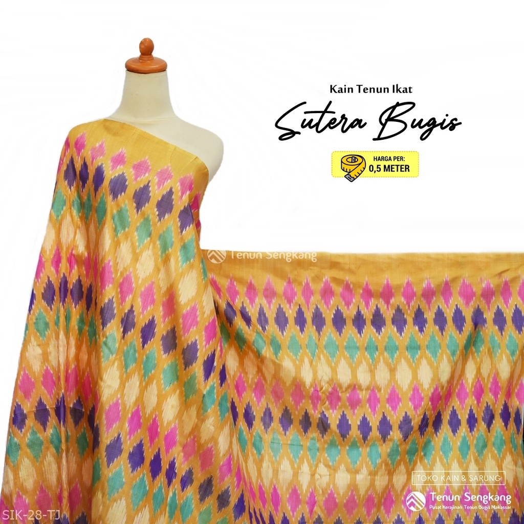 Jual Kain Tenun Ikat Sutra Asli Bugis Makassar Kuning - Tenun Sengkang ...