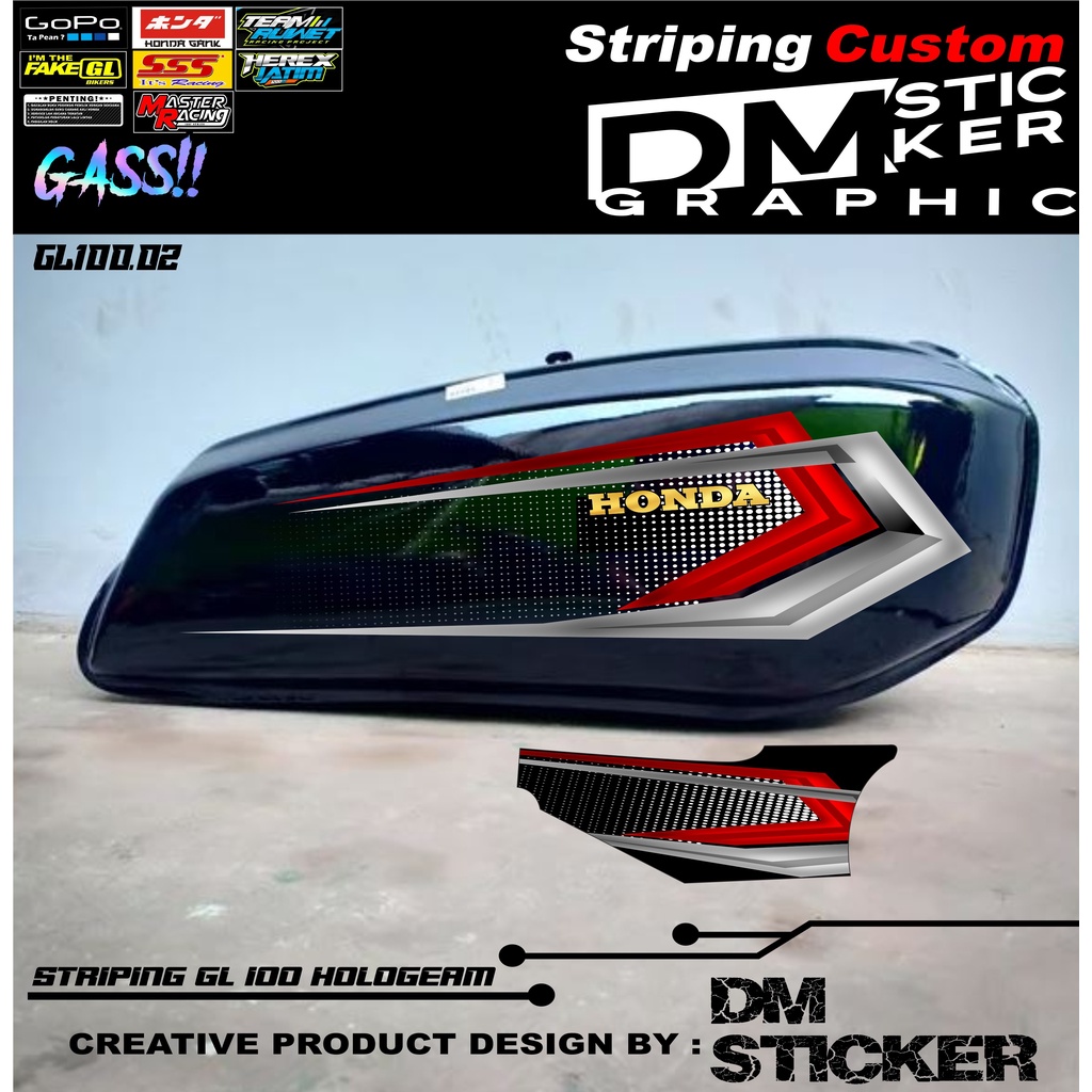 Jual STRIPING GL100 UV TRANSFARAN STICKER GL100 MURA | Shopee Indonesia