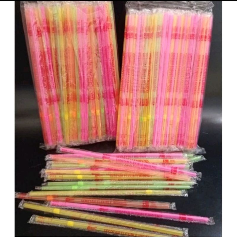 Jual Sedotan Higenis Neon / Sedotan Steril Warna Warni Bungkus Plastik ...