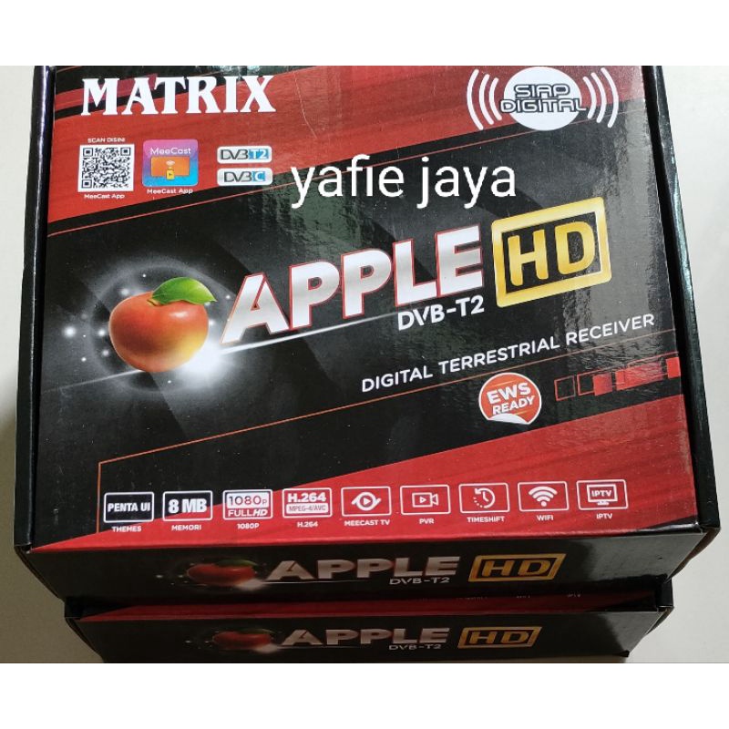 Jual set top box DVB-T2 matrix Apple merah YouTube | Shopee Indonesia