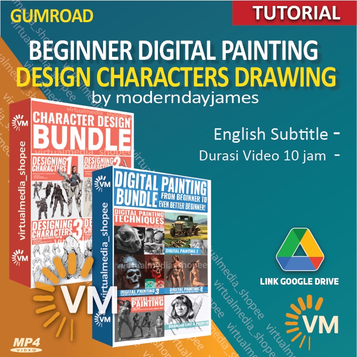 Jual TUTORIAL DIGITAL PAINTING BEGINNER TO BETTER DRAW CHARACTER DESIGN ...