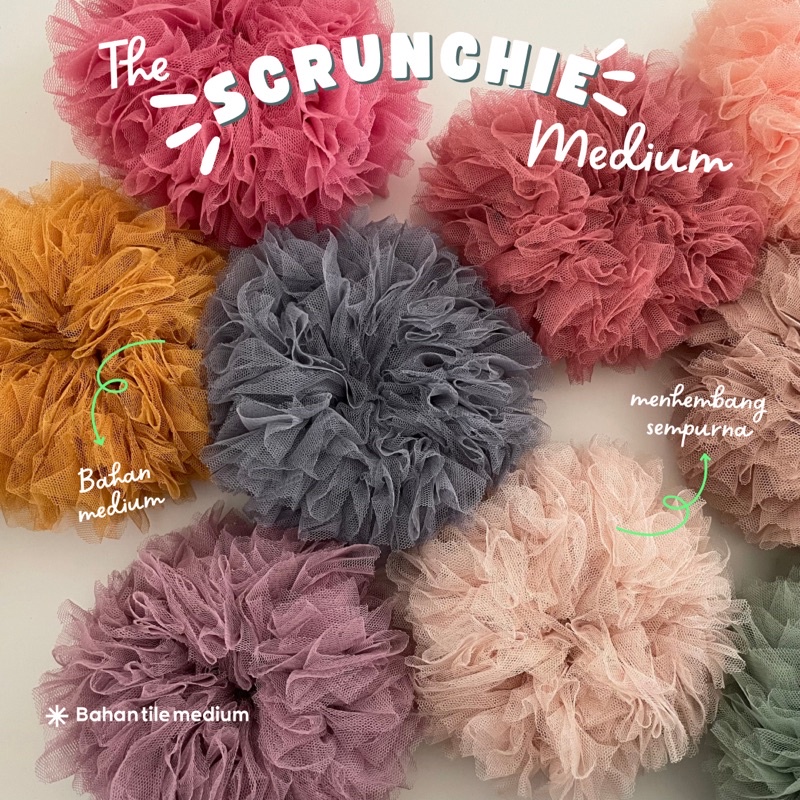 Jual VIRAL SCRUNCHIE KUMBO TILE IKAT RAMBUT SCRUNCHIE HIJAB PENAMBAH ...