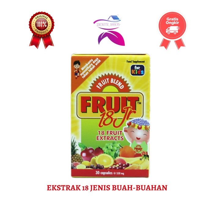 Jual Fruit 18 Junior Ekstrak 18 Jenis Buah-Buahan / Suplemen Anak 30 ...