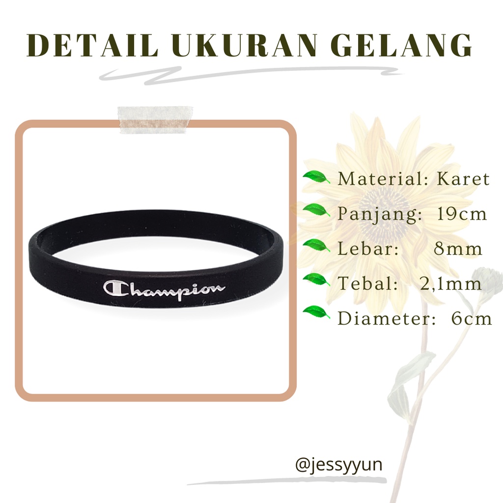 Jual Gelang Tangan Pria - Gelang Karet Champion Bracelet Rubber ...