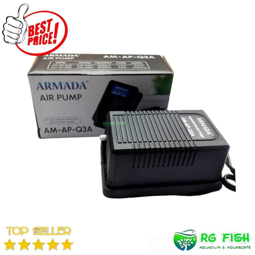 Jual Pompa aerator Air pump aquarium 1 lubang Armada AM Q3 / ARMADA AM ...