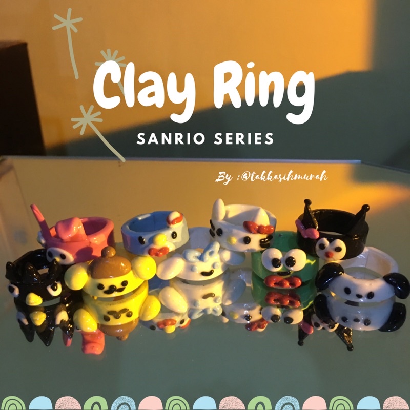 Jual [ Takkasihmurah ] Clay Ring Sanrio Series /Cincin Clay Kuromi ...