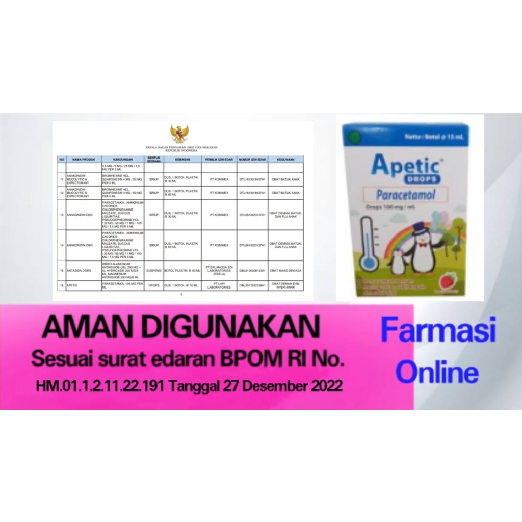 Jual Apetic Paracetamol Drop 15 ml | Shopee Indonesia