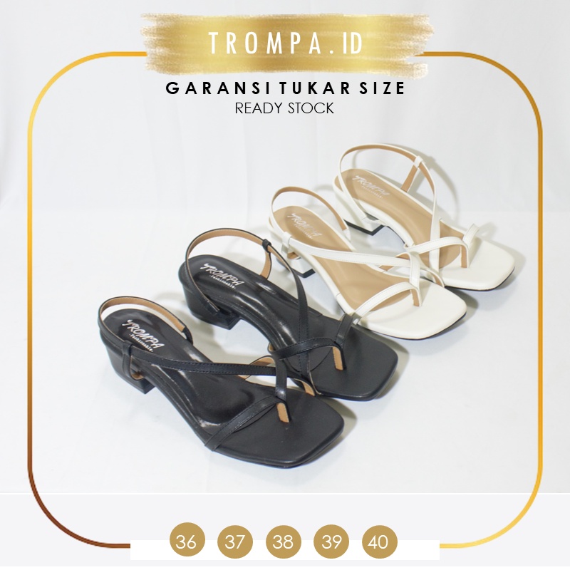 Jual Sandal Hak Tahu 3cm Wanita Terbaru Tali Belakang | Shopee Indonesia