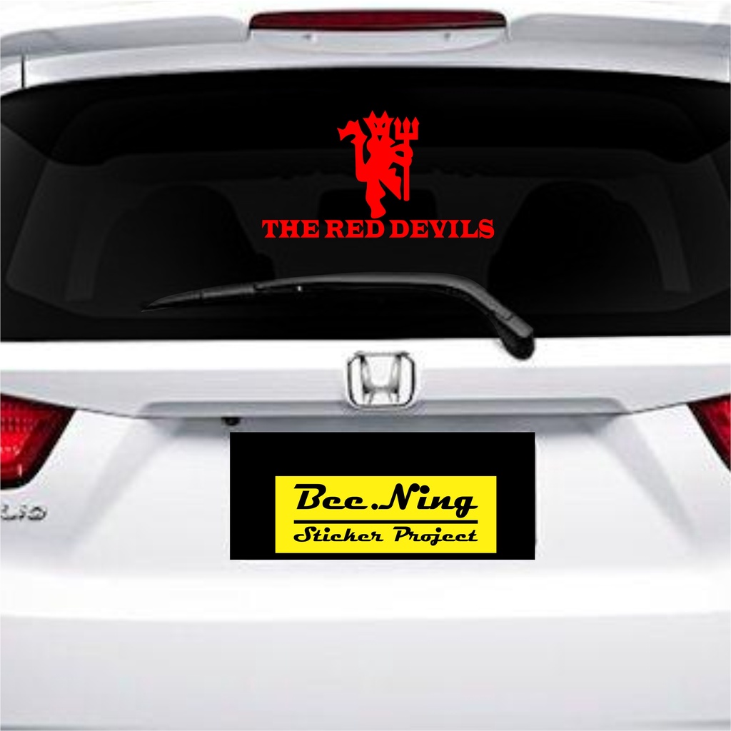 Jual STIKER KACA MOBIL MANCHESTER UNITED THE RED DEVILS 27 CM STIKER ...