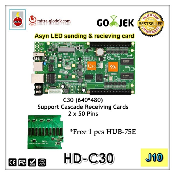Jual Psor Controller Running Text Huidu Hd-C30 - Sending & Receiving ...