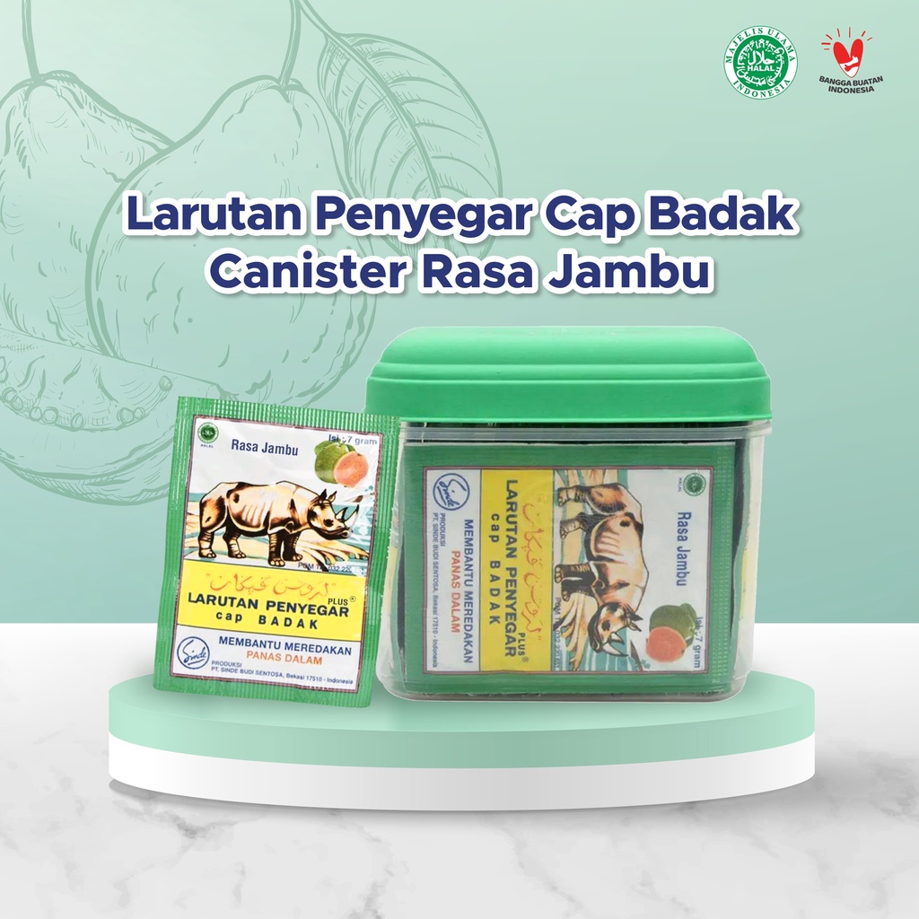Jual 1 Box Canister isi 24 sachet Larutan Penyegar Cap Badak Mix Rasa Jambu & Jeruk Nipis ...