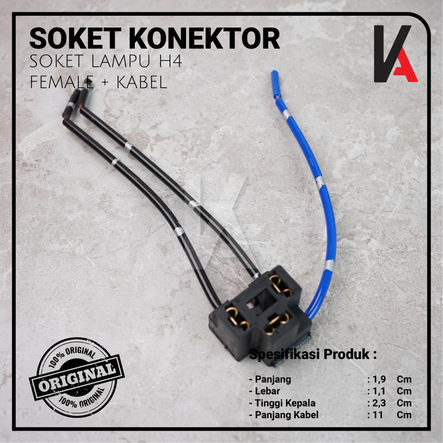 Jual Socket Seal Beam Female / Soket Sealbeam Bohlam H4 / Rumah Lampu ...