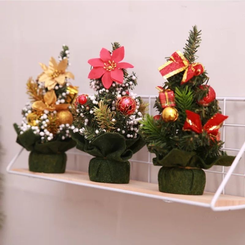 Jual 22Cm Pohon Natal Meja / Bunga Meja Natal / Pohon Natal Mini Untuk ...
