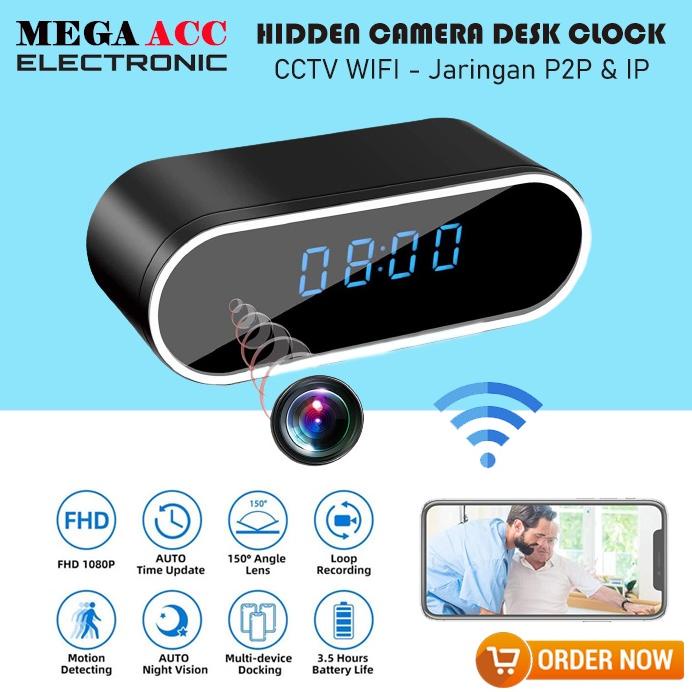 Jual 11.11 ️Ip Camera Wireless CCTV WIFI Desk Clock HD 1080P - Kamera ...