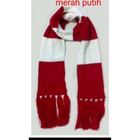 Jual Syal Rajut Merah Putih/Syal Natal/Syal Adat Madura | Shopee Indonesia