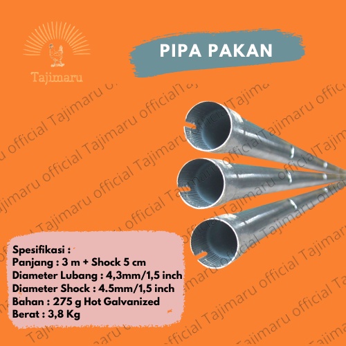 Jual PIPA PAKAN 3 METER PIPA JALUR MAKAN OTOMATIS PIPA FEEDING MURAH ...