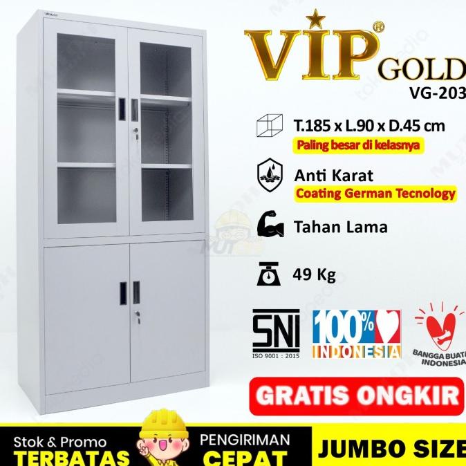 Jual BEST SELLER VIP GOLD VG-203 LEMARI ARSIP BESI PINTU KOMBINASI ...