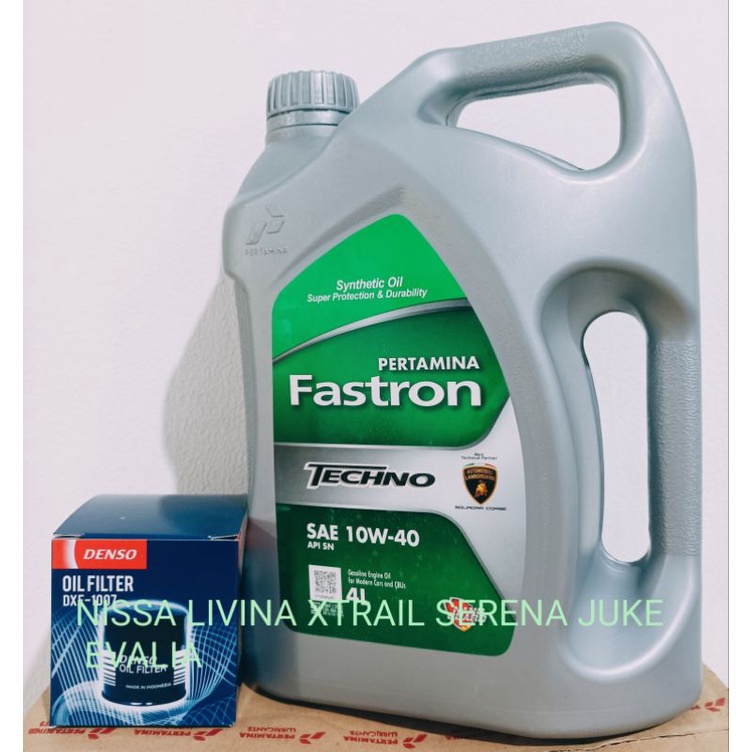 Jual PAKET OLI FASTRON TECHNO GALON ISI 4 L ORIGINAL + FILTER OLI DENSO ...