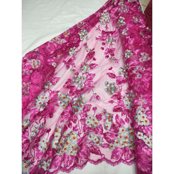 Jual Bahan kebaya / Kain tile korea payet / Kain tile / Tile korea ...