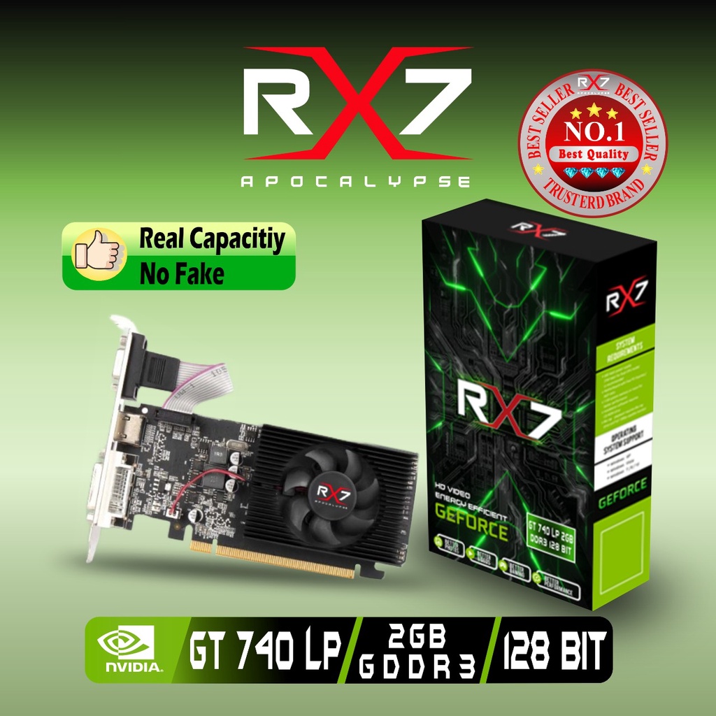 Jual VGA RX7 GT740 LP 2GB DDR3 128 BIT REAL CAPACITY RESMI GARANSI 1 ...