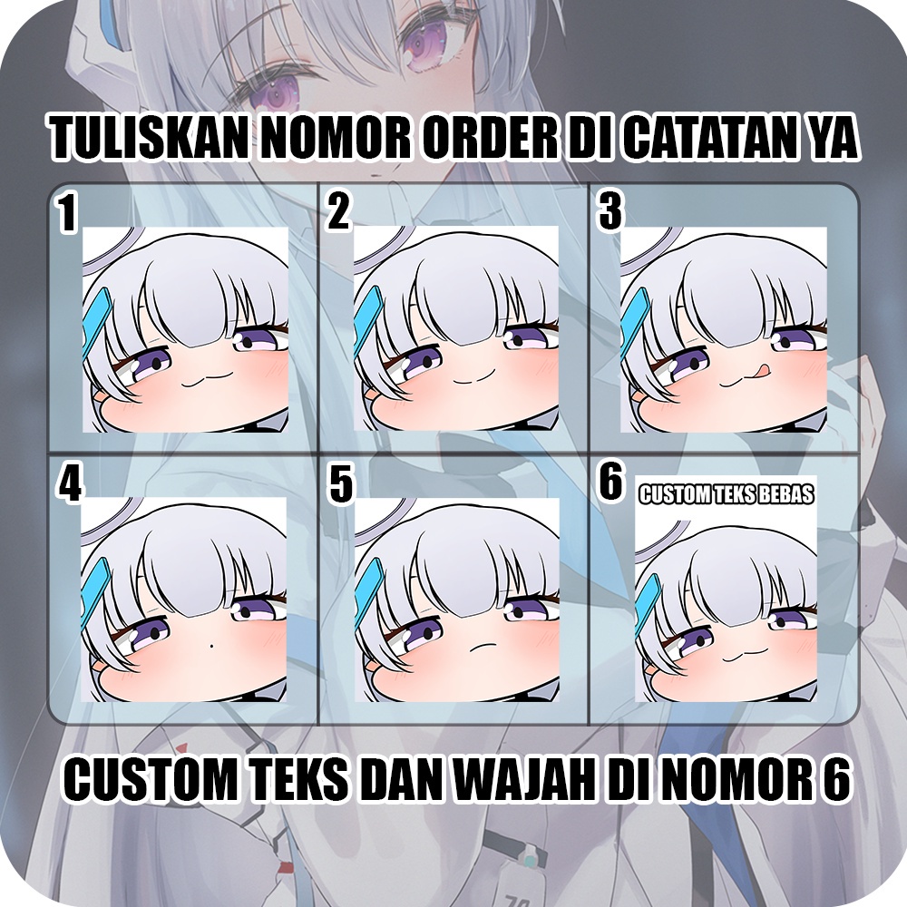 Jual Stiker Glossy Meme Mutsuki, Noa Blue Archive, Sticker Anime Lucu ...