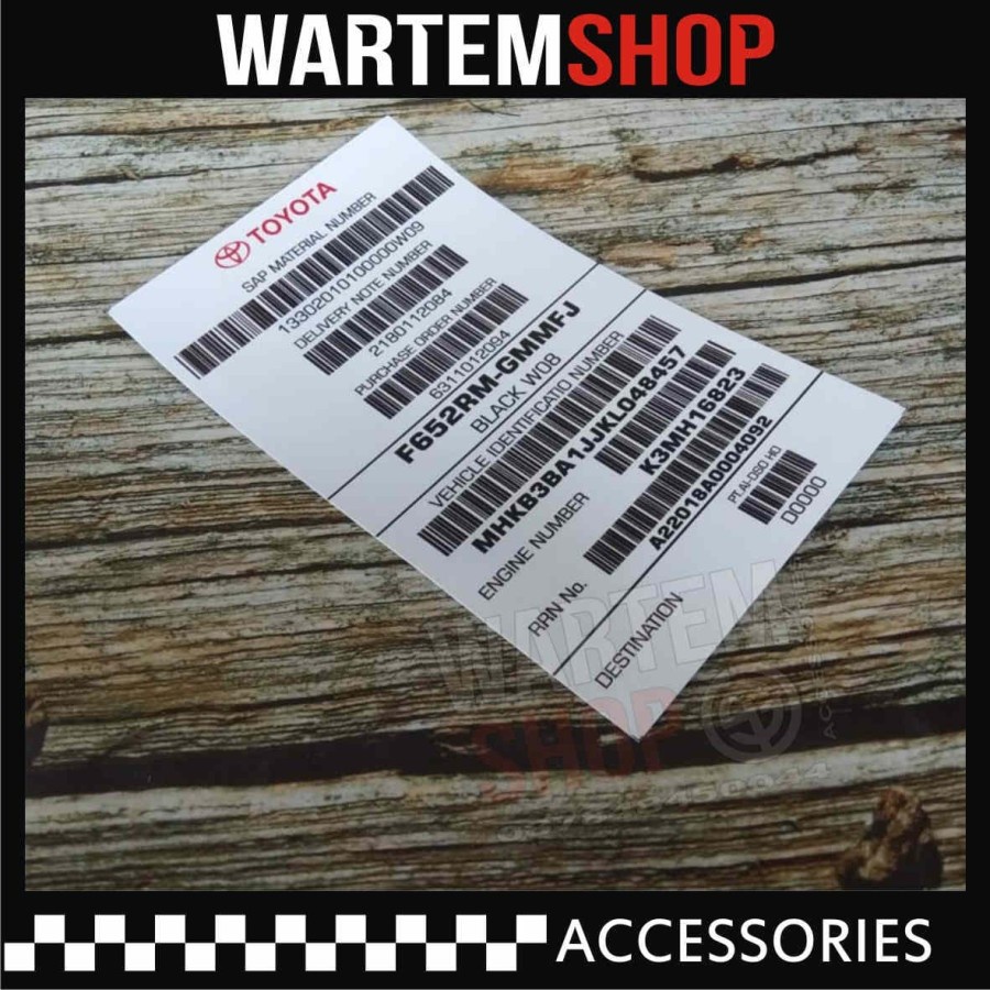Jual STICKER BARCODE TOYOTA BLACK | Shopee Indonesia