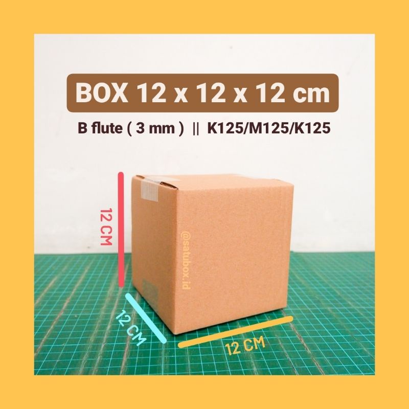 Jual kardus karton box polos uk. 12x12x12 cm, single wall tebal 3mm ...