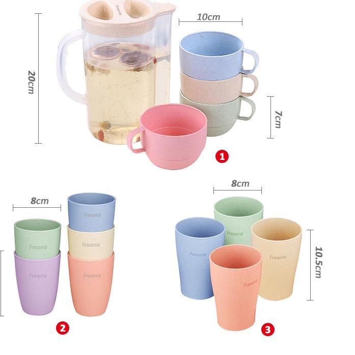Jual Paling Laku Gelas Plastik Wheat Straw Set Isi 4 Cup Teko Cangkir ...