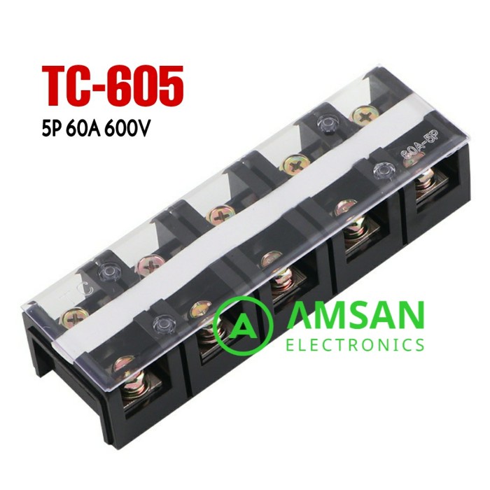 Jual Terminal Block 60A 5P TC-605 Terminal Blok 60A 5 Pole TC605 | Shopee Indonesia