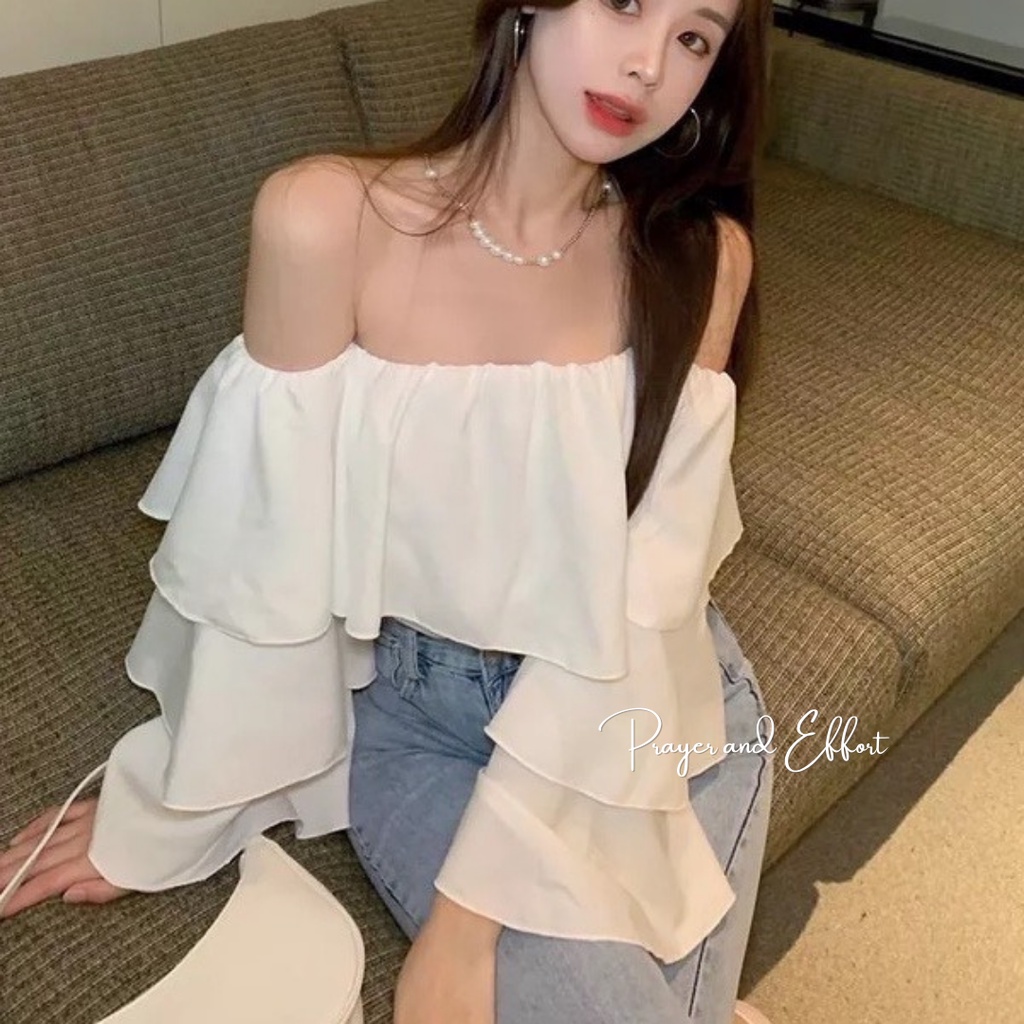 Jual Baju Atasan Sabrina Irise WILLONA Sabrina Crop Top Blouse Blus ...