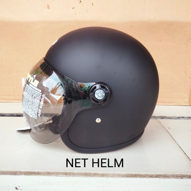 Jual HELM HIU VIGO RETRO BLACK DOFT ONGKIR 2 KG | Shopee Indonesia