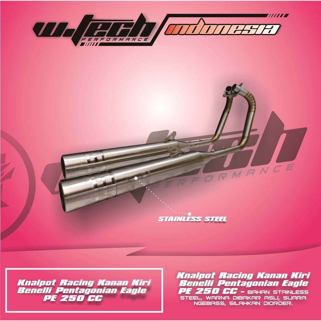 Jual Knalpot Kanan Kiri Benelli Pentagonian eagle PE 250 CC WTECH ...