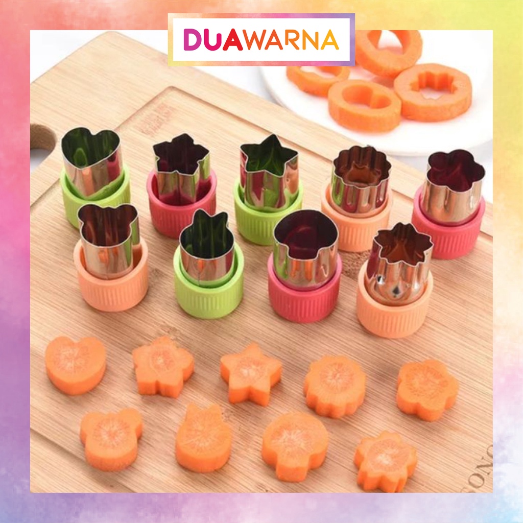 Jual DuaWarna Cetakan Pemotong Sayur Wortel Timun Buah Bahan Stainless ...