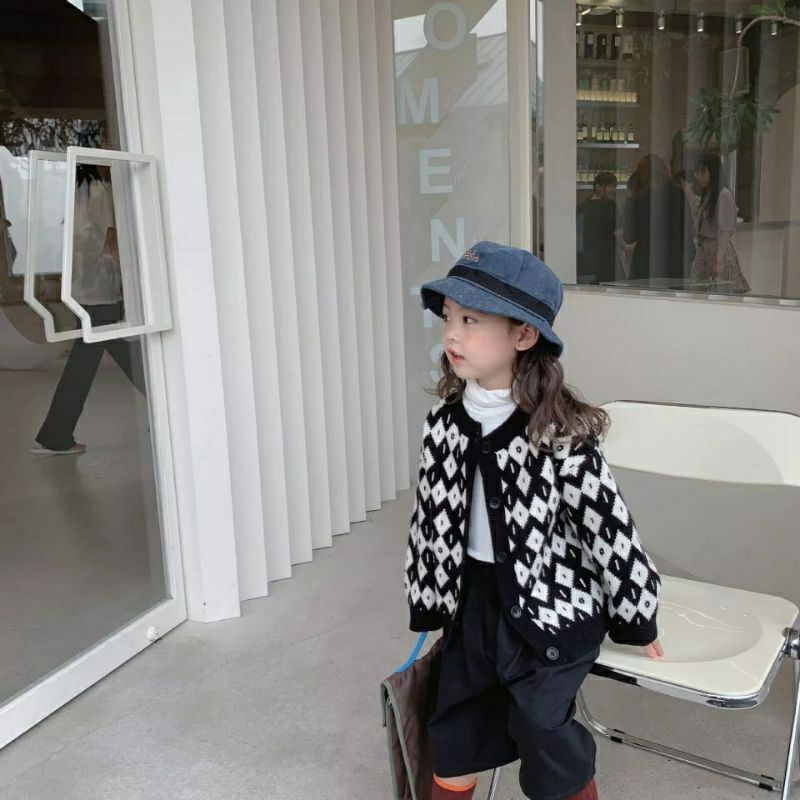Jual cardi pattern rajut anak perempuan Korean/cardi popcorn anak 1 ...