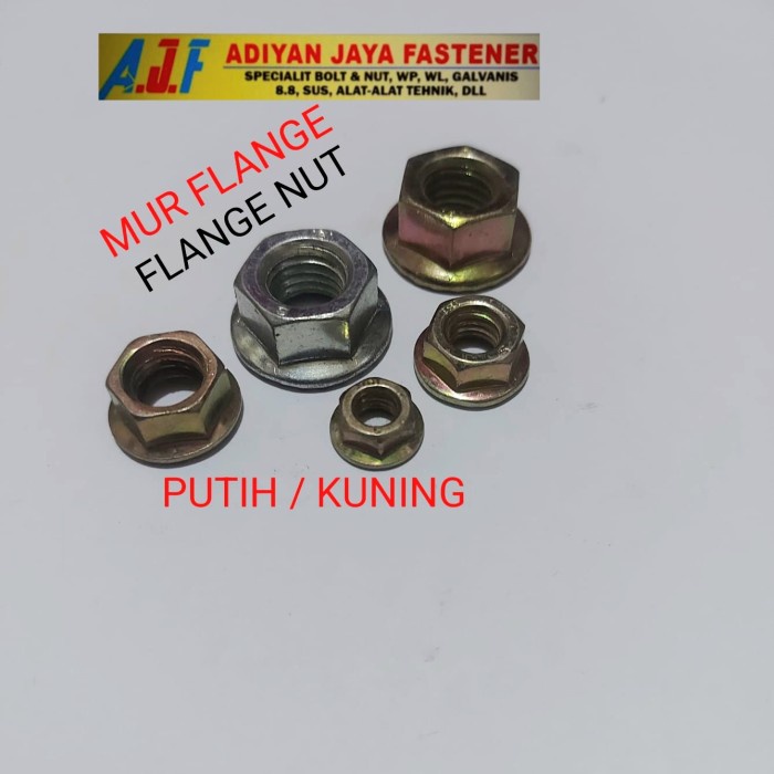 Jual MUR FLANGE / FLANGE NUT M.8 KUNCI PAS 13 KUNING | Shopee Indonesia